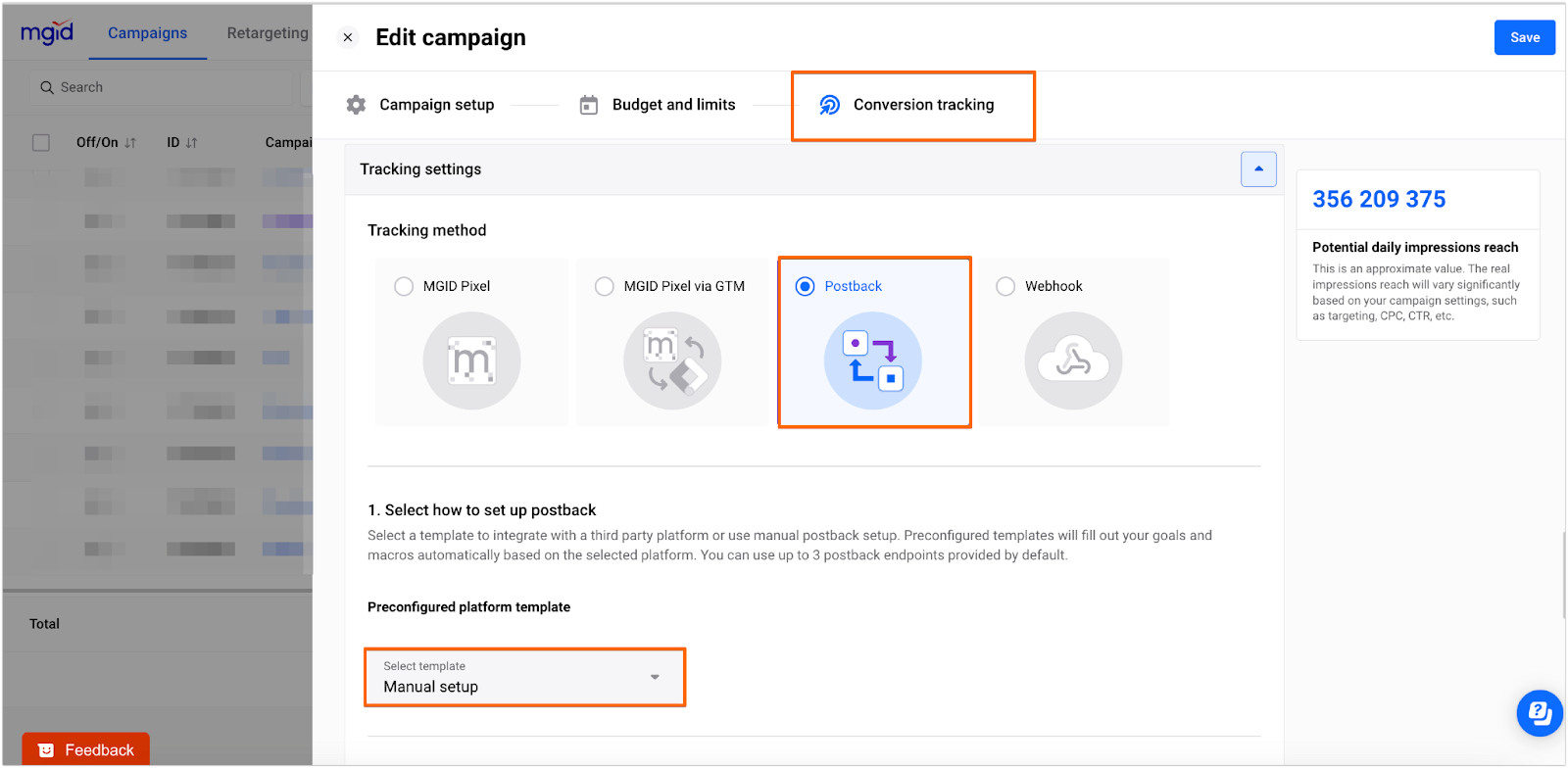 Adjust Tracker Integration in MGID Ads